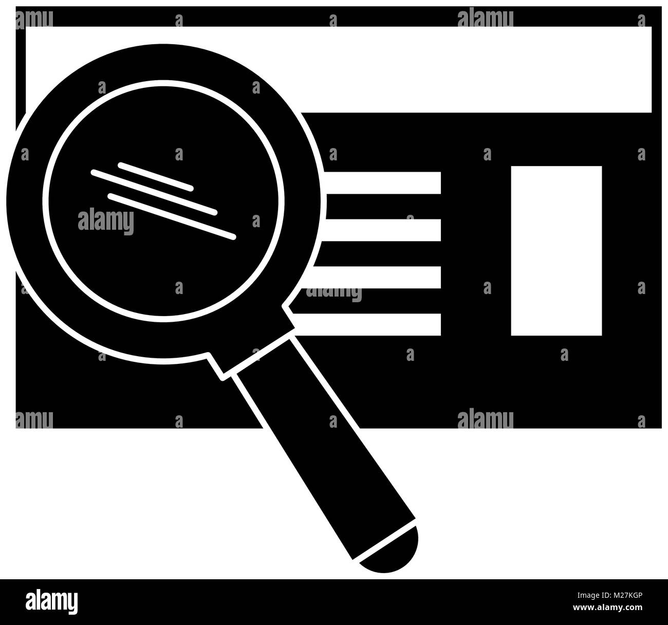 identification document with magnifying glass vector illustration ...