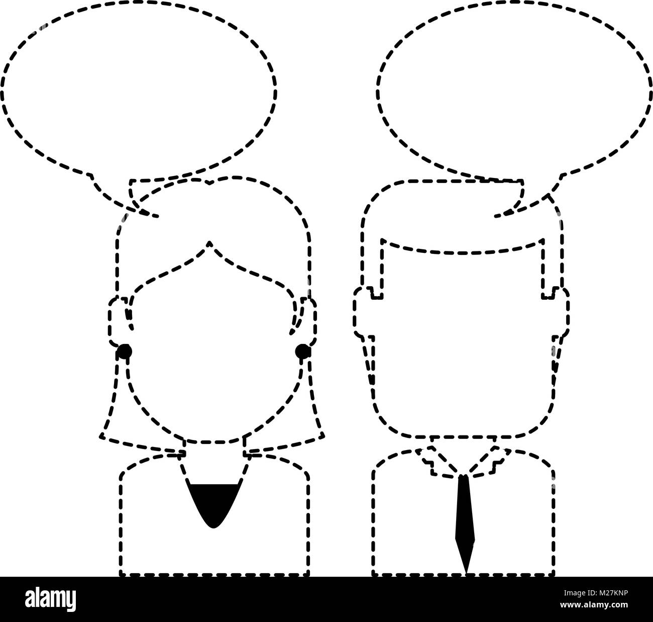 lovers couple with speech bubbles avatars characters vector ...