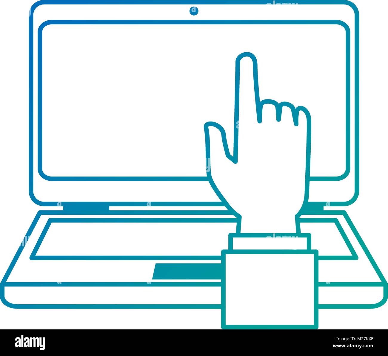 laptop computer with hand user Stock Vector Image & Art - Alamy