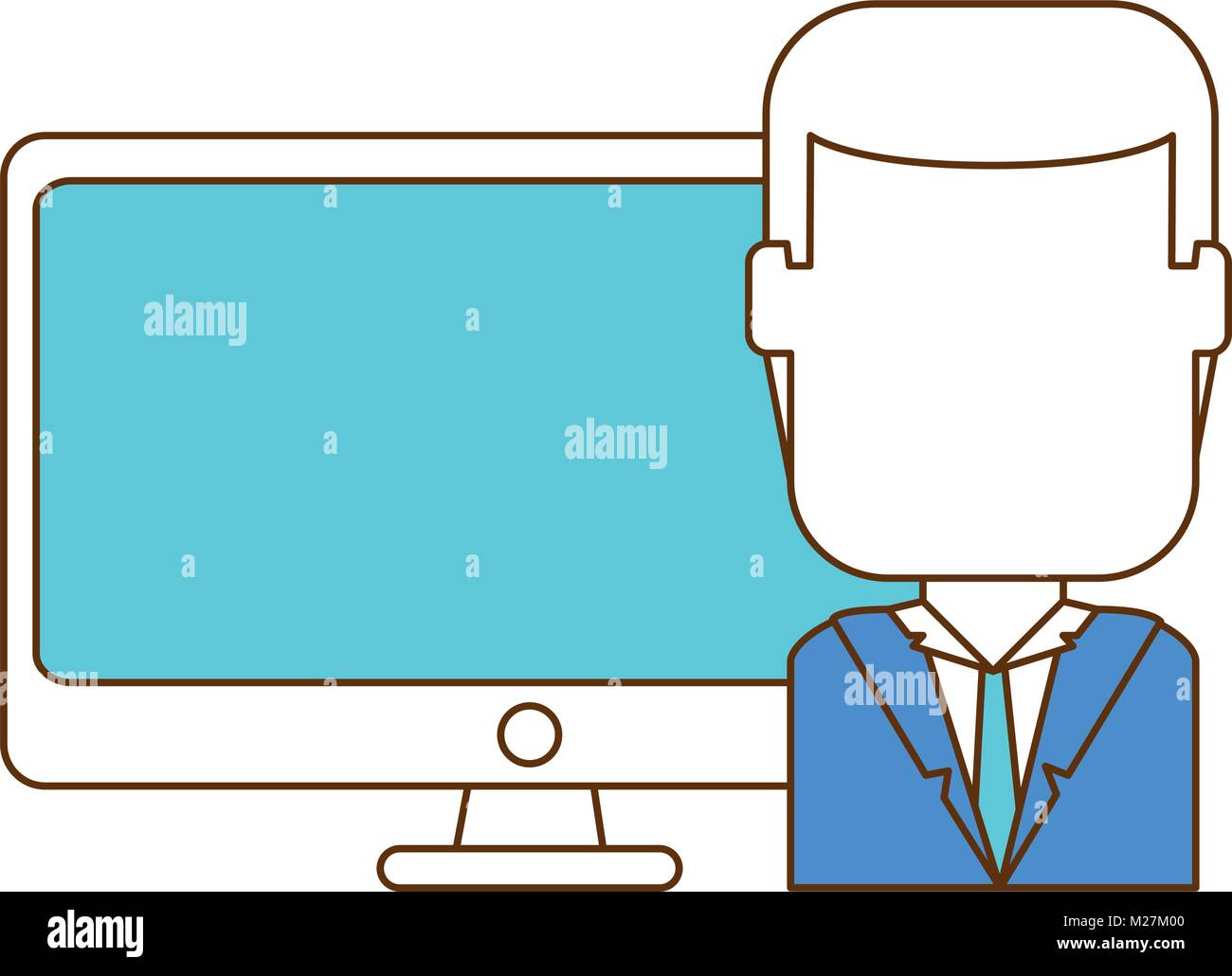 Tv computer avatar man male hi-res stock photography and images - Alamy