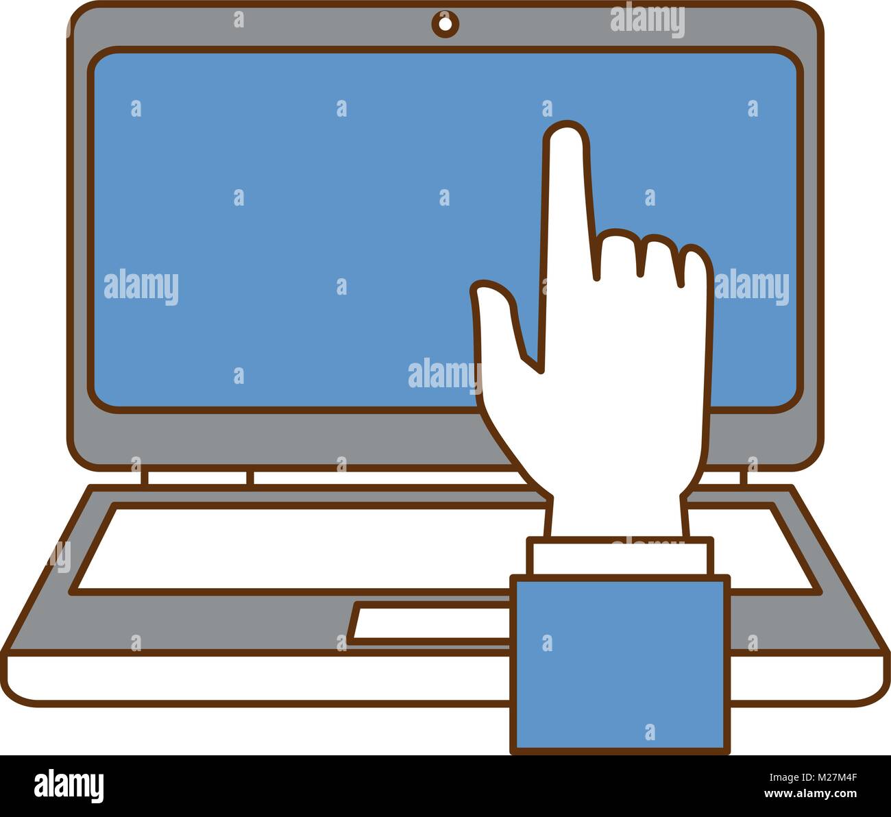 laptop computer with hand user Stock Vector Image & Art - Alamy