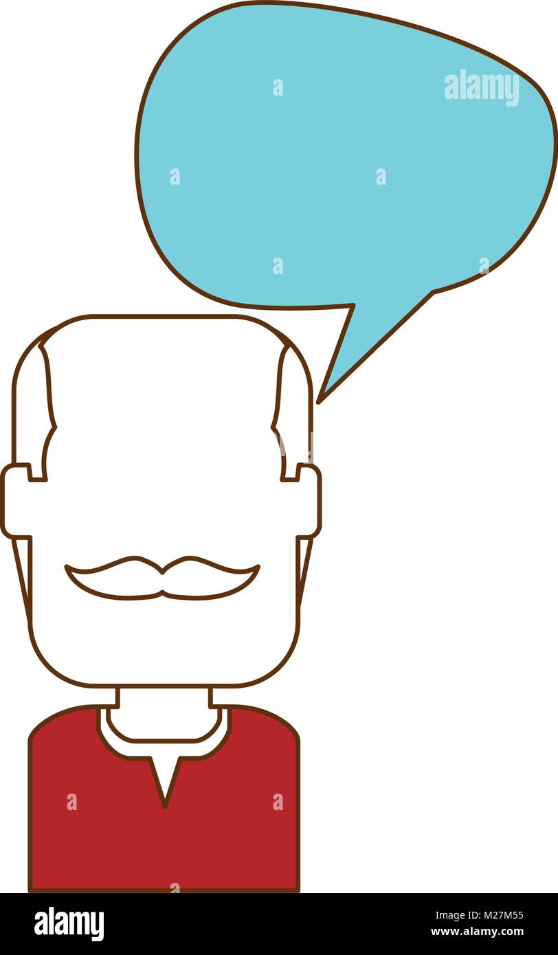 old man with speech bubble avatar character Stock Vector Image & Art ...
