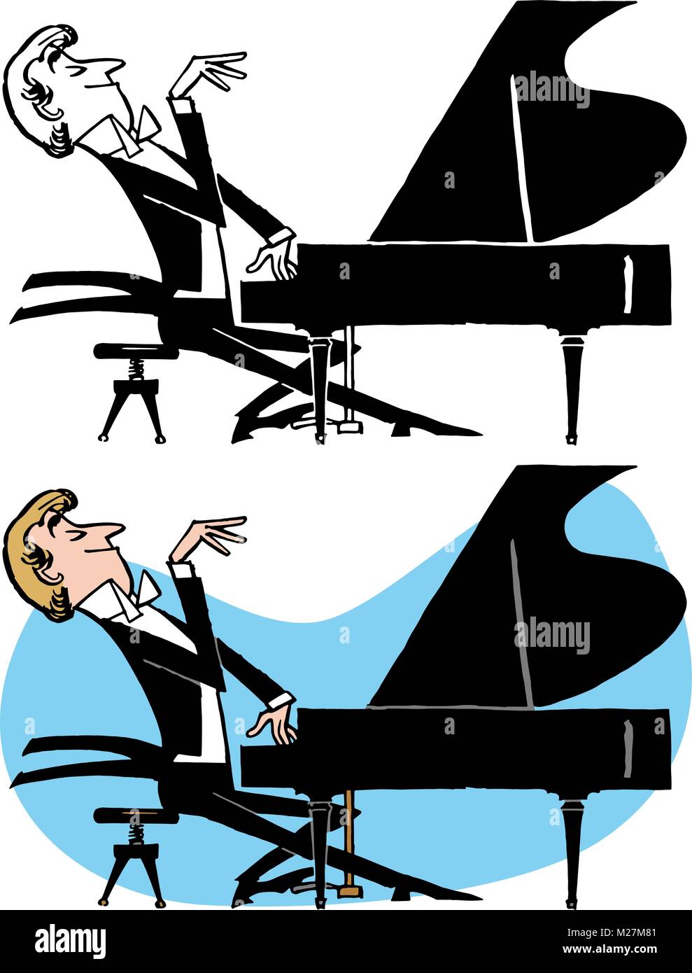 Pianist playing on piano Stock Vector Images - Alamy