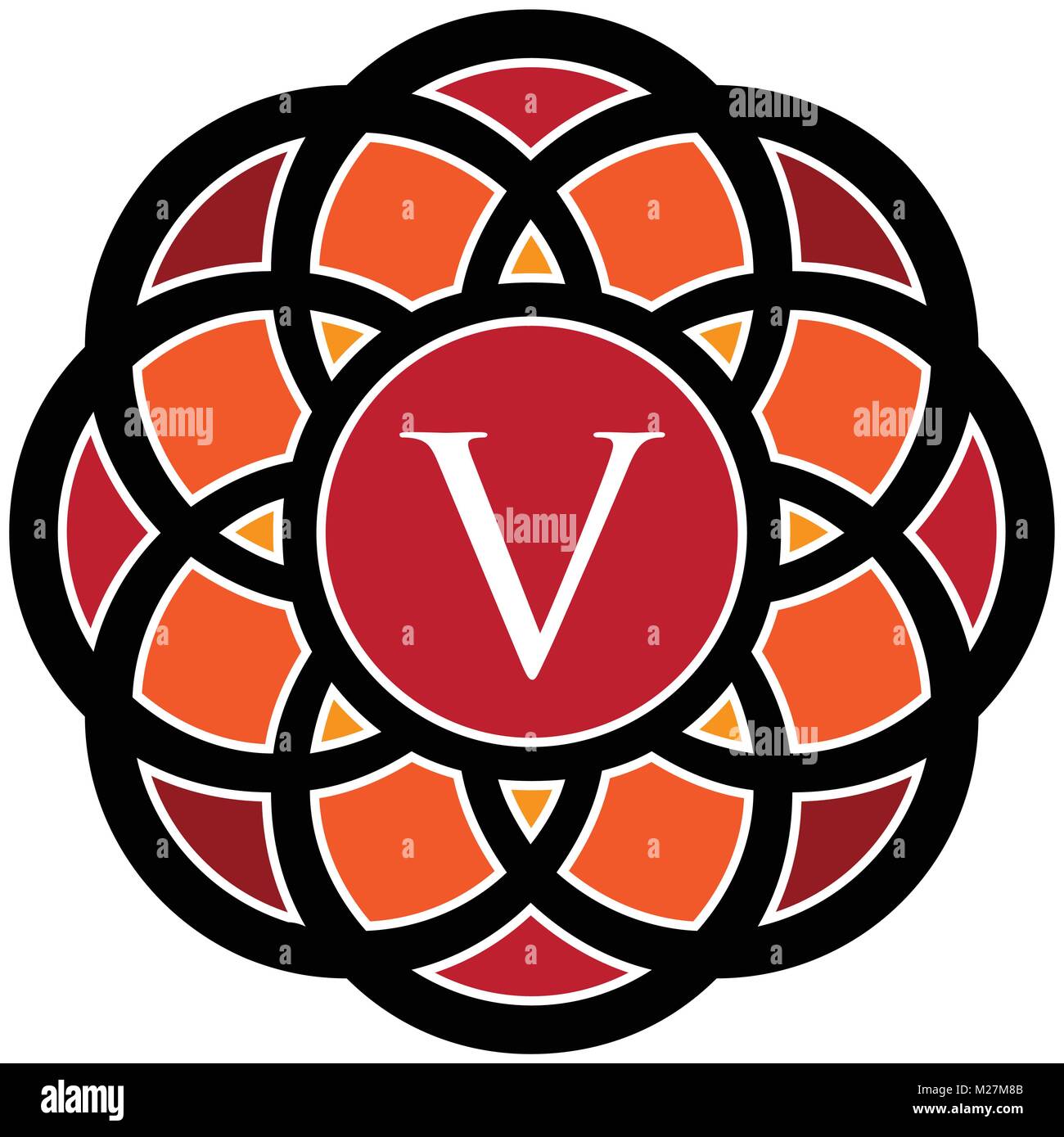 elegant and bold Letter V Emblem Monogram Design Elements Stock Vector ...