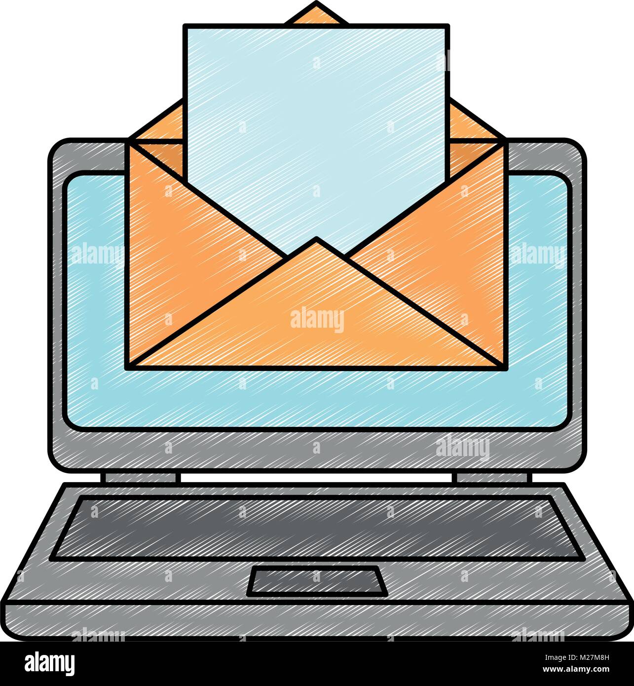 laptop computer with envelope Stock Vector Image & Art - Alamy
