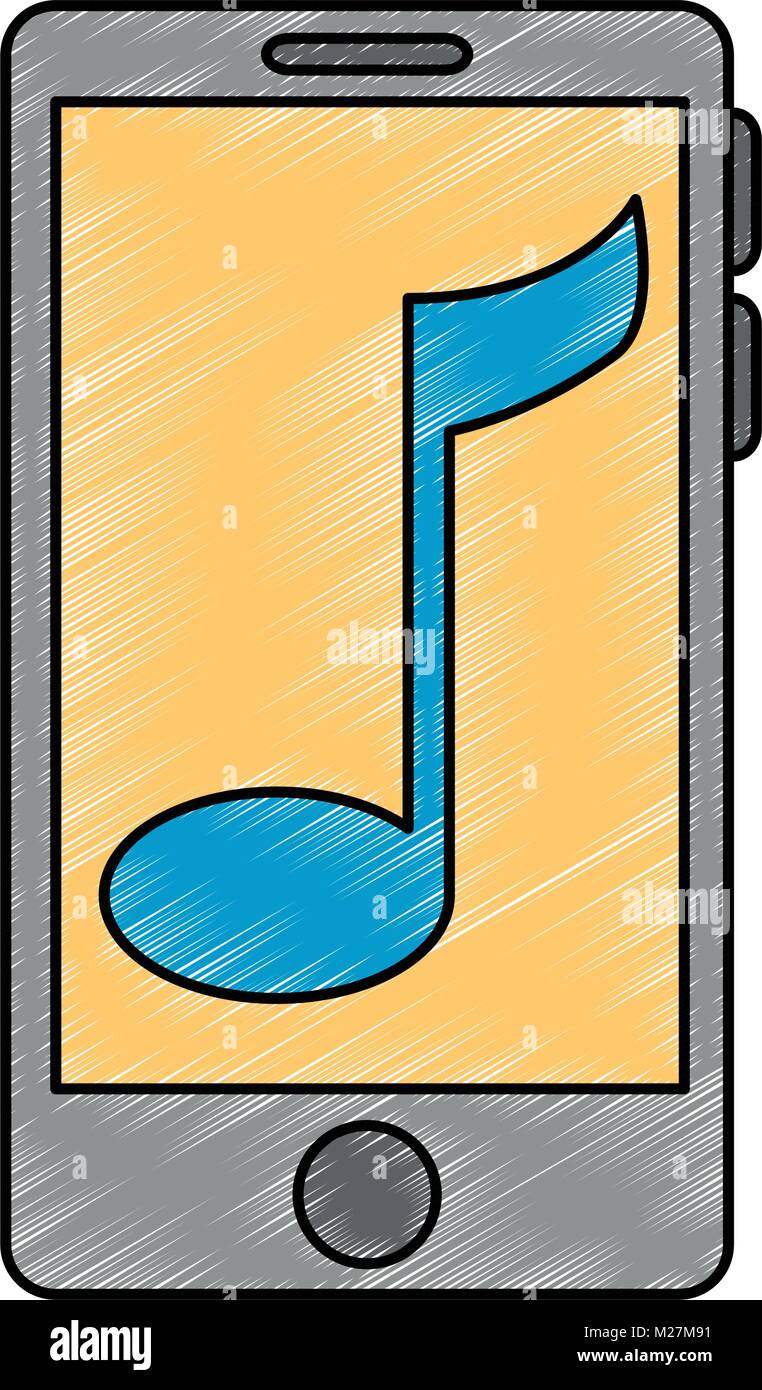 smartphone device with music note Stock Vector Image & Art - Alamy
