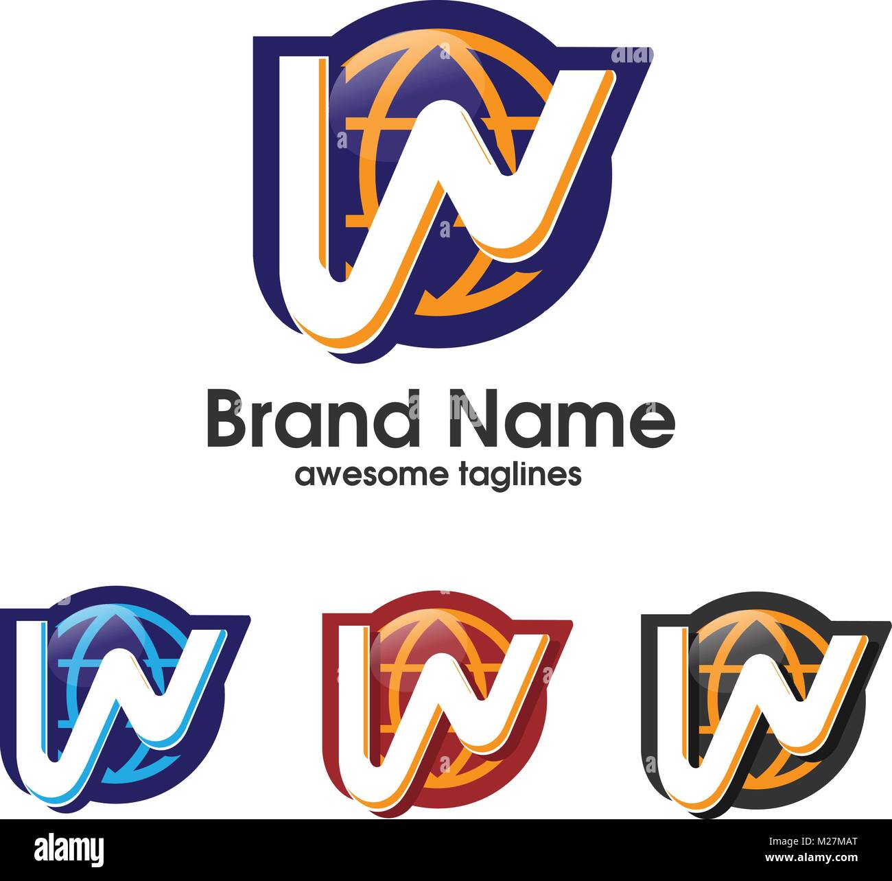 elegant Letter W Logo Icon Design Template Elements Stock Vector Image ...