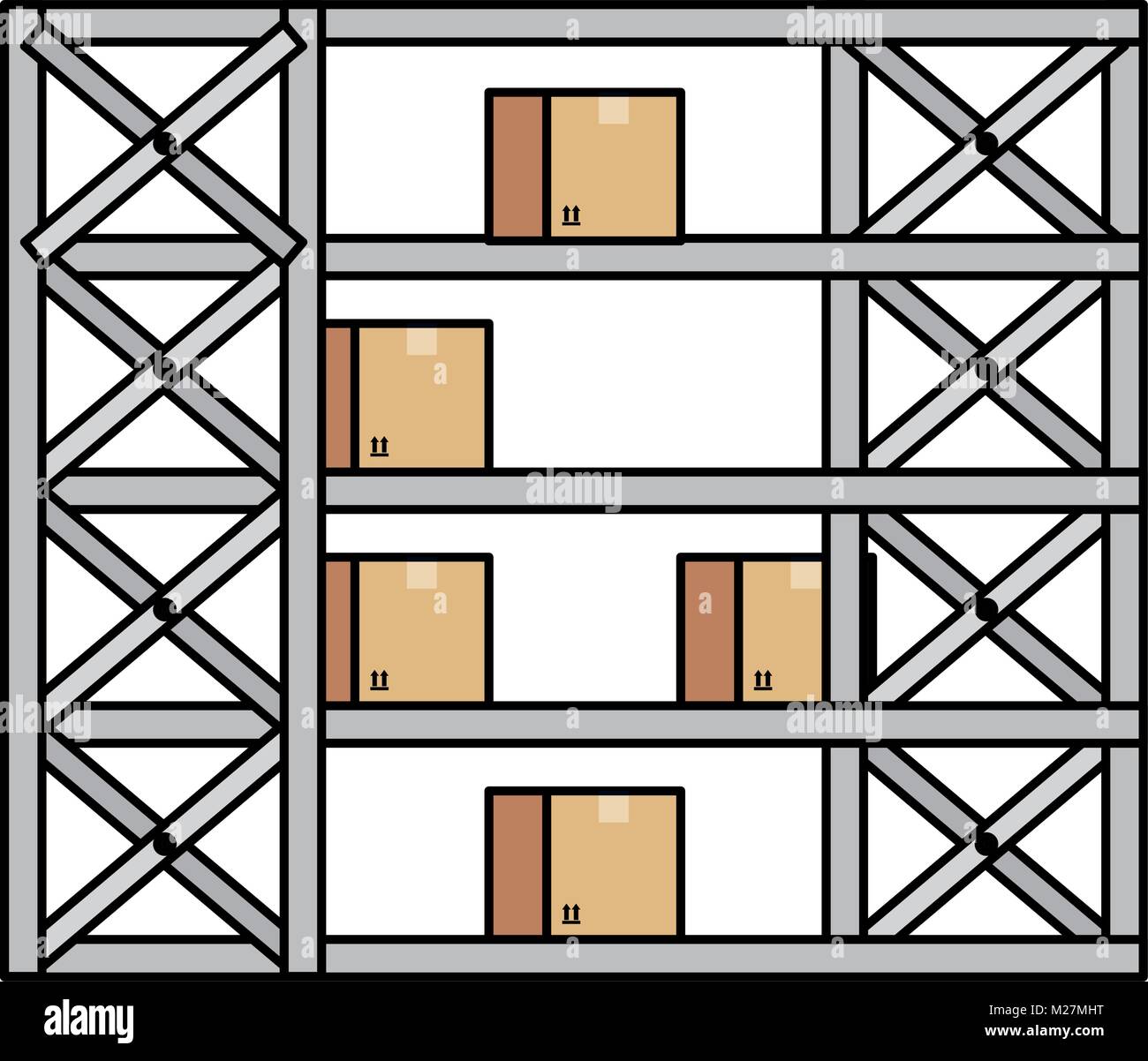 shelving warehouse with boxes Stock Vector Image & Art - Alamy