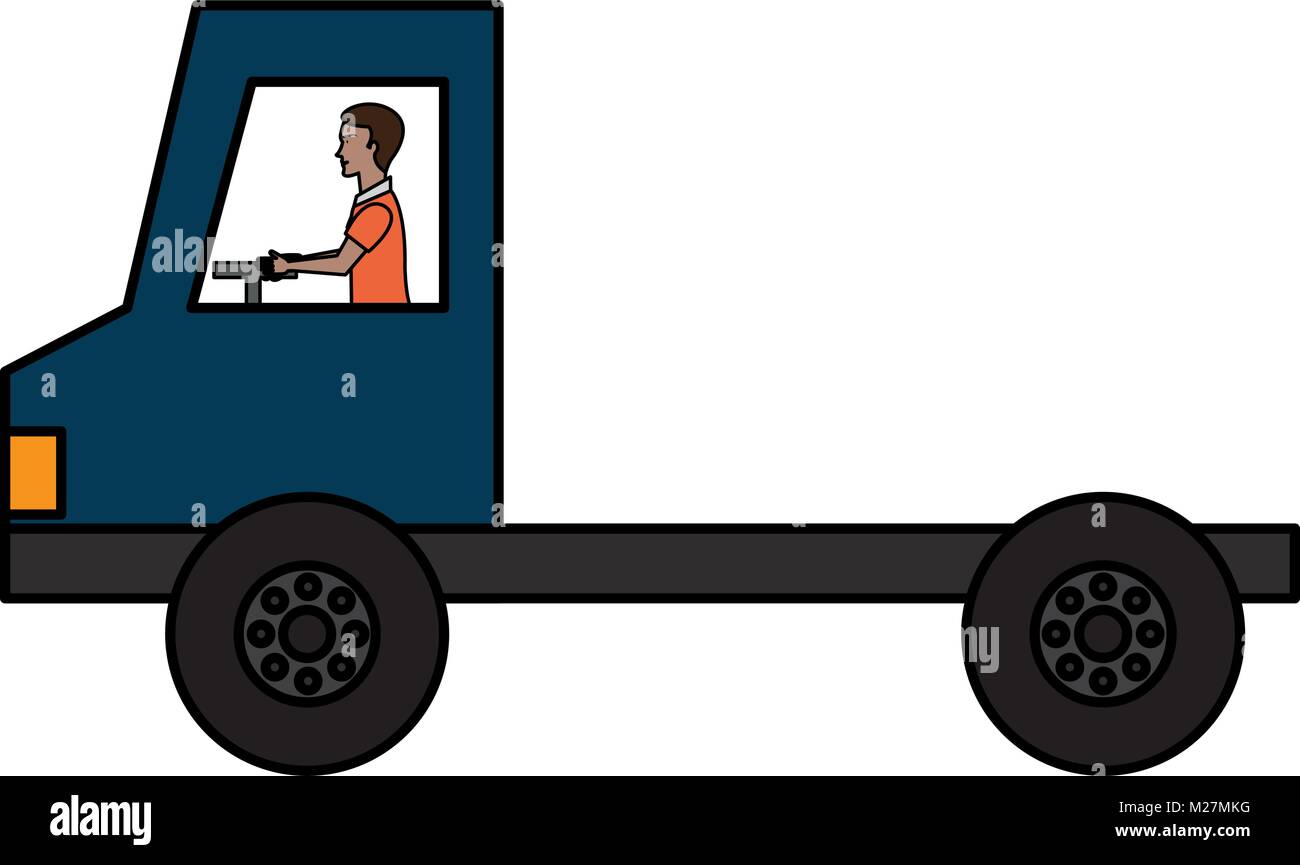 delivery truck vehicle with driver Stock Vector Image & Art - Alamy