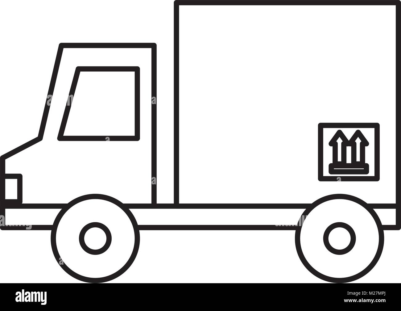 delivery truck with box Stock Vector Image & Art - Alamy