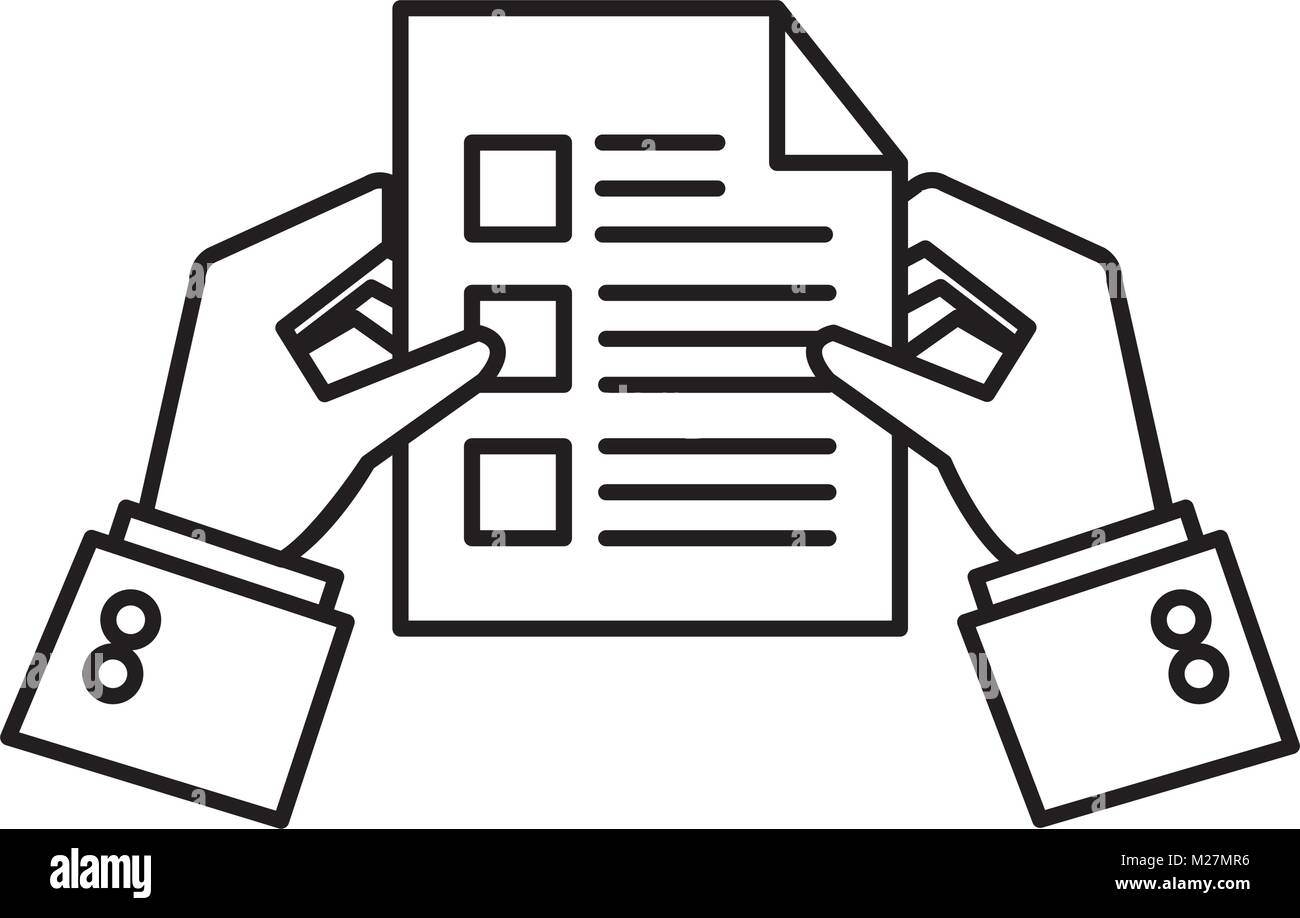 hands with paper document isolated icon Stock Vector Image & Art - Alamy