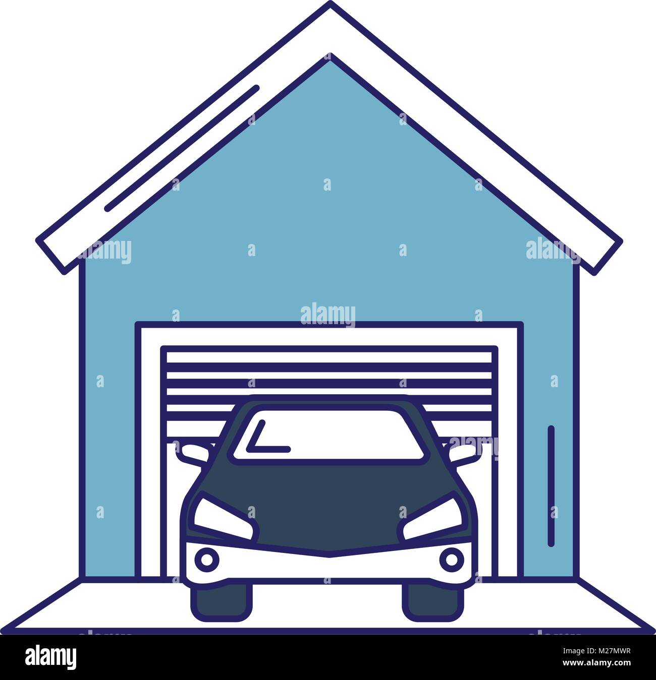 garage building with car Stock Vector Image & Art - Alamy