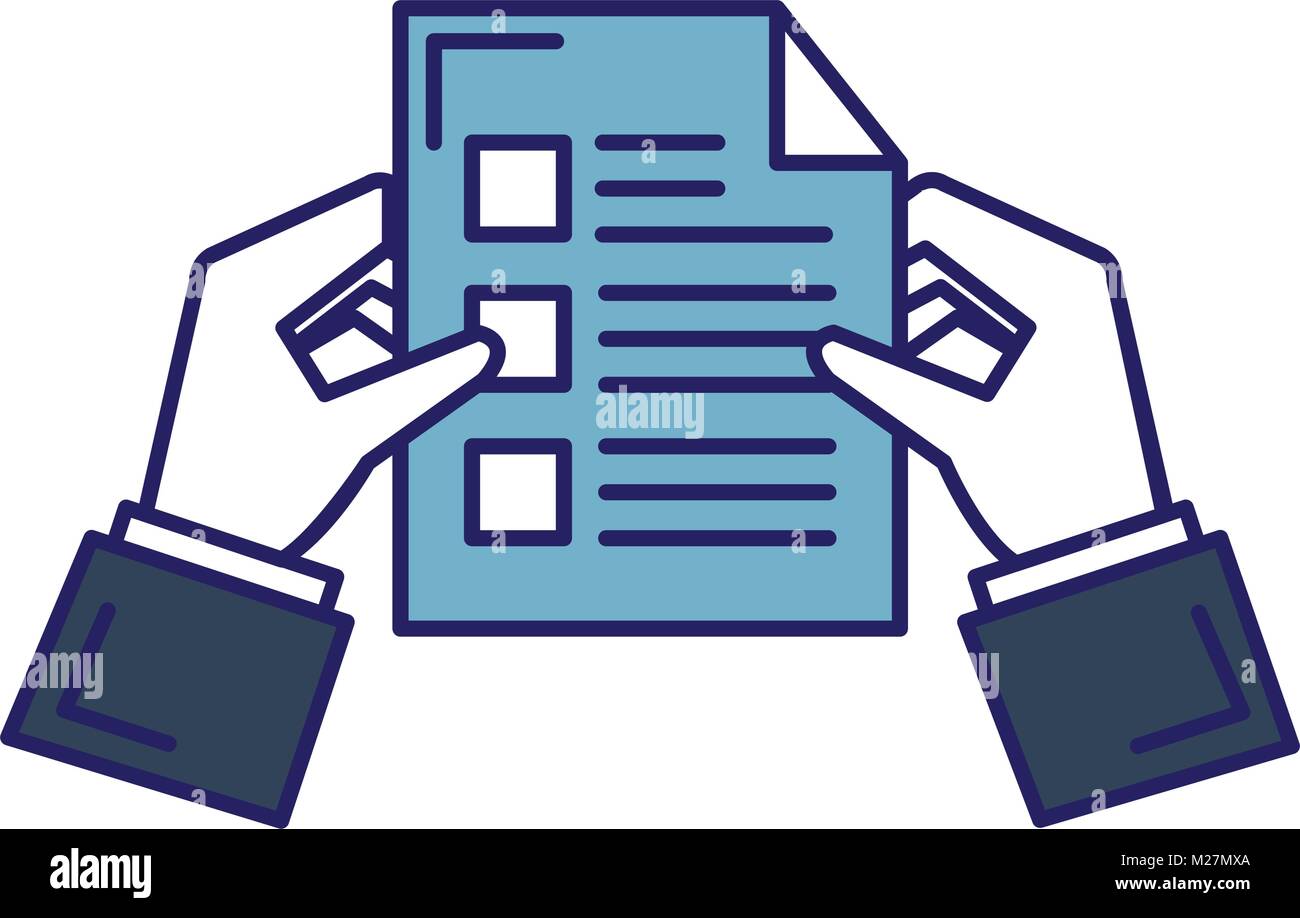 hands with paper document isolated icon Stock Vector Image & Art - Alamy