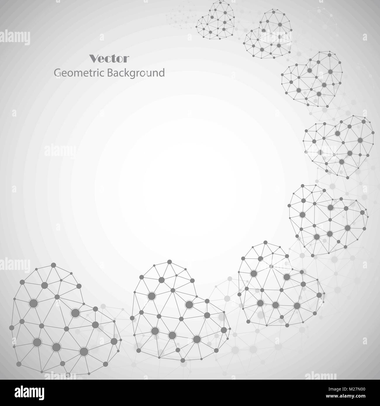 Abstract hearts made of connected lines and dots Stock Vector Image ...