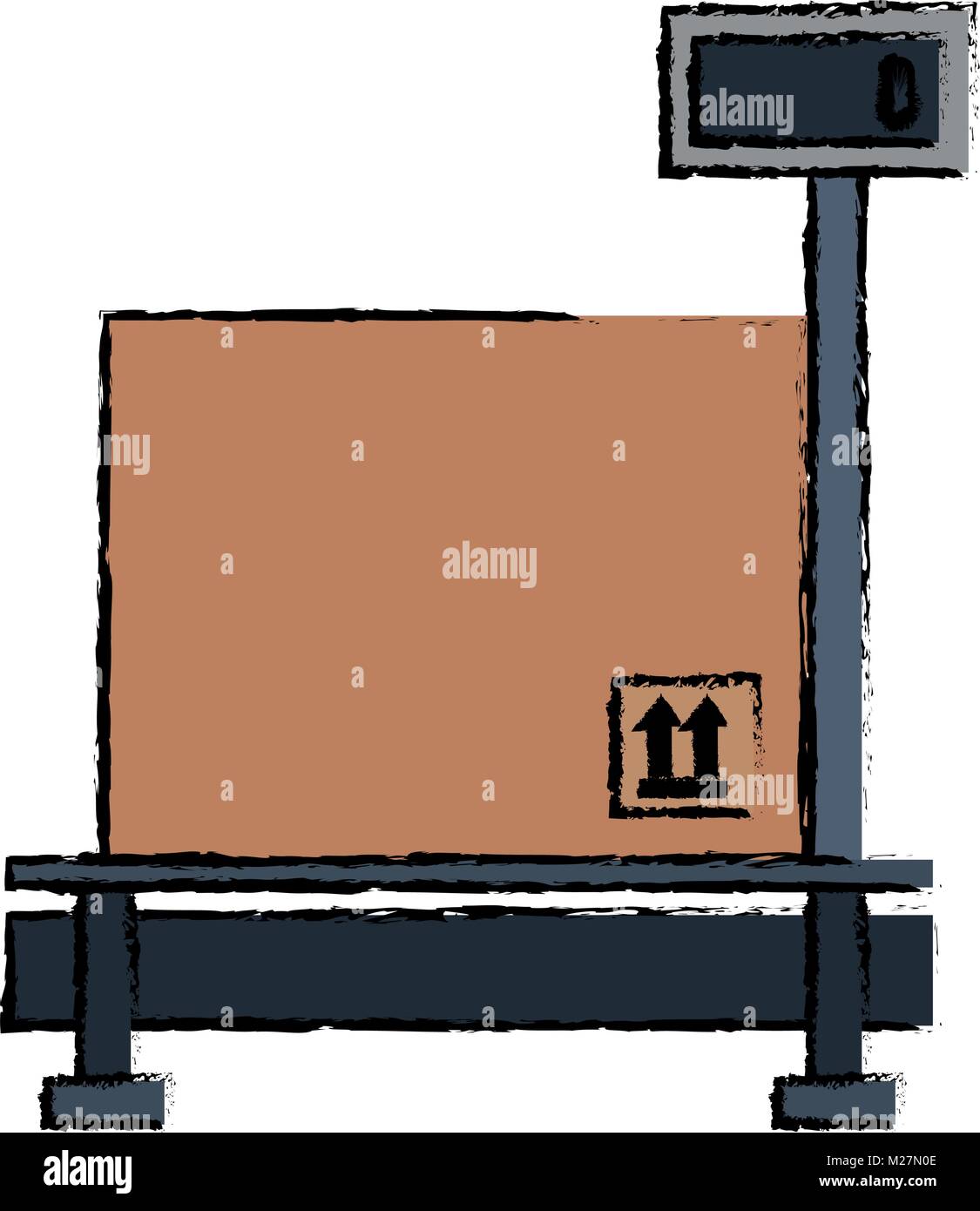 delivery service scale with box Stock Vector Image & Art - Alamy