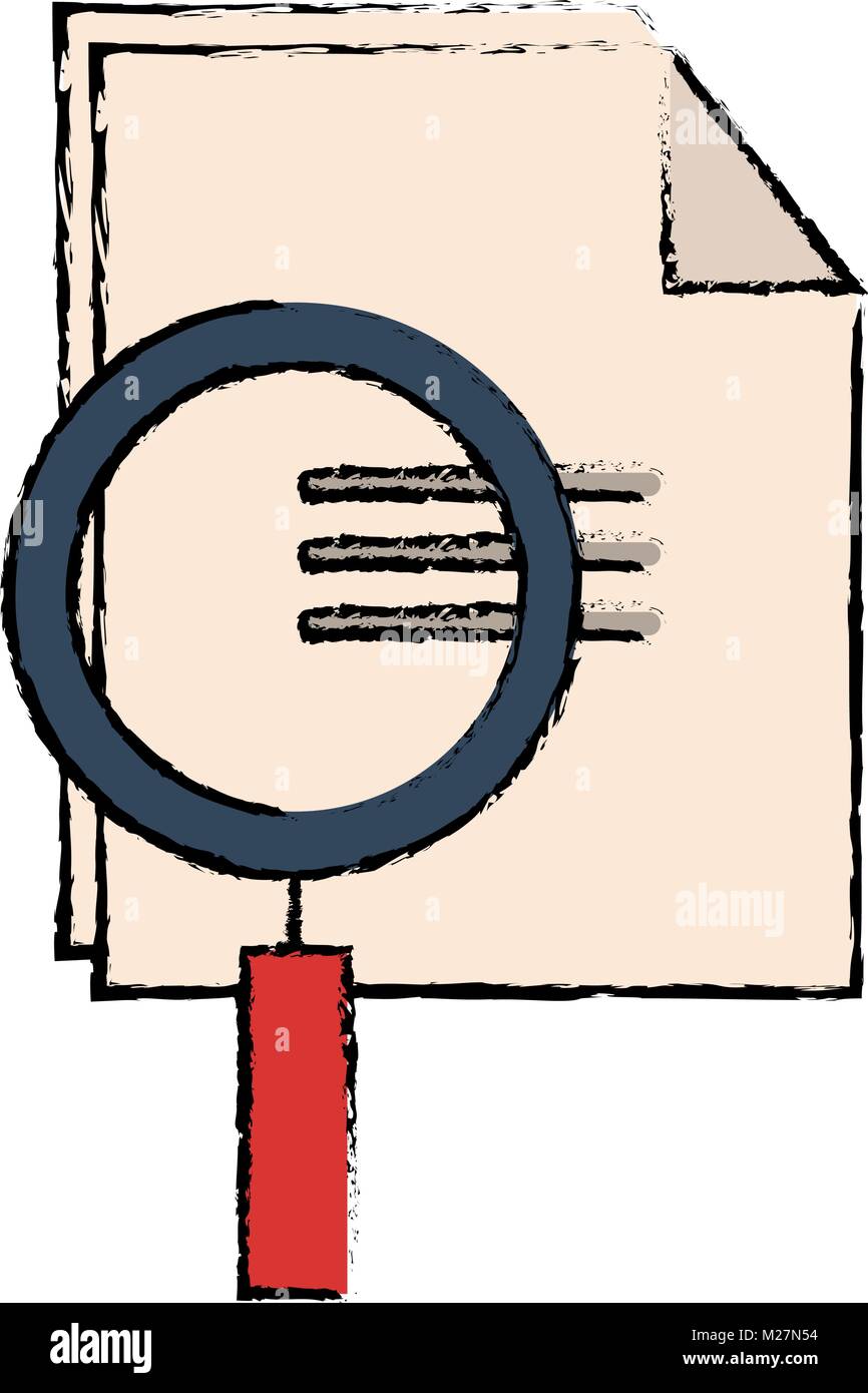 paper document with magnifying glass Stock Vector Image & Art - Alamy