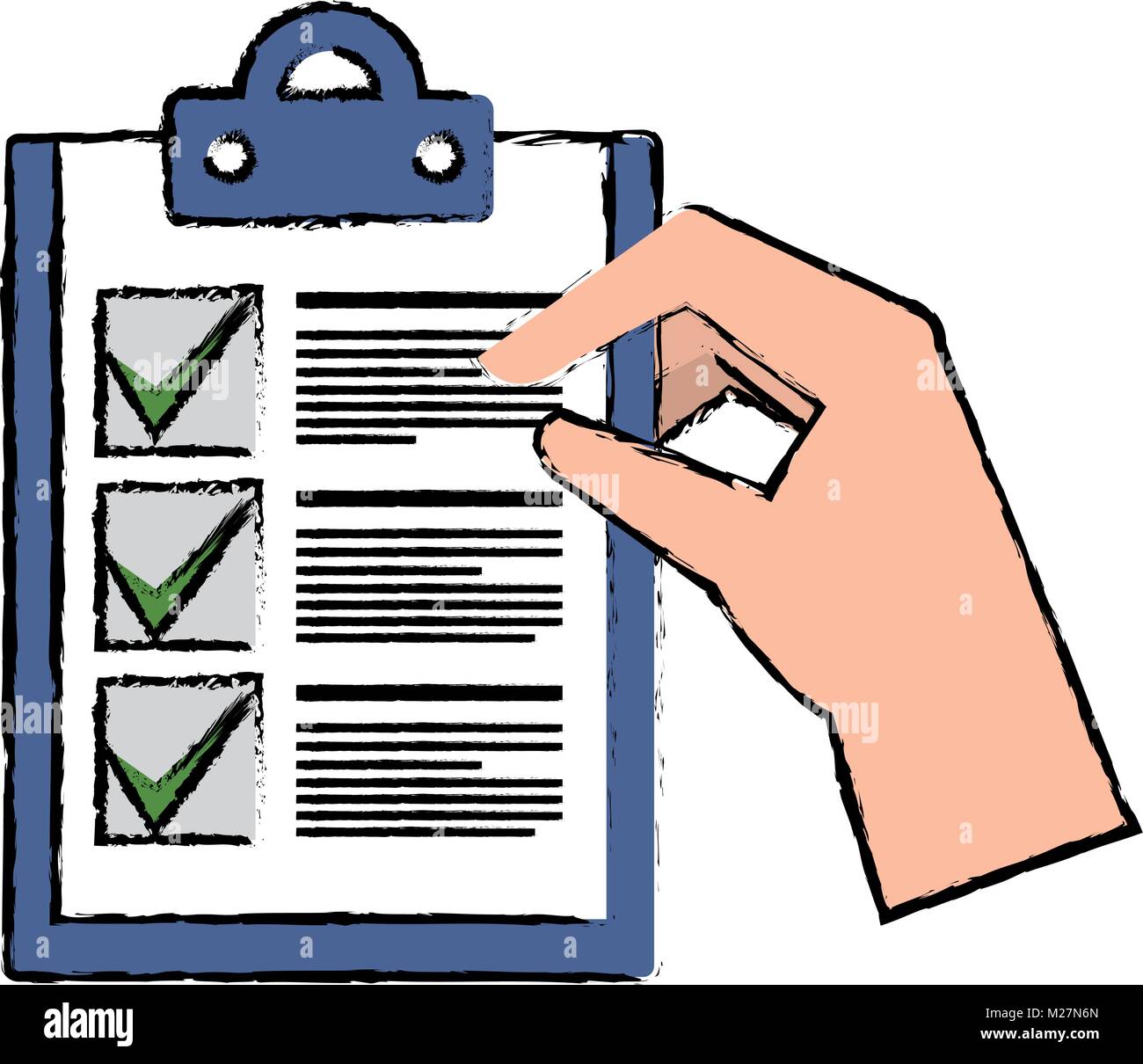 hand with checklist document isolated icon Stock Vector Image & Art - Alamy