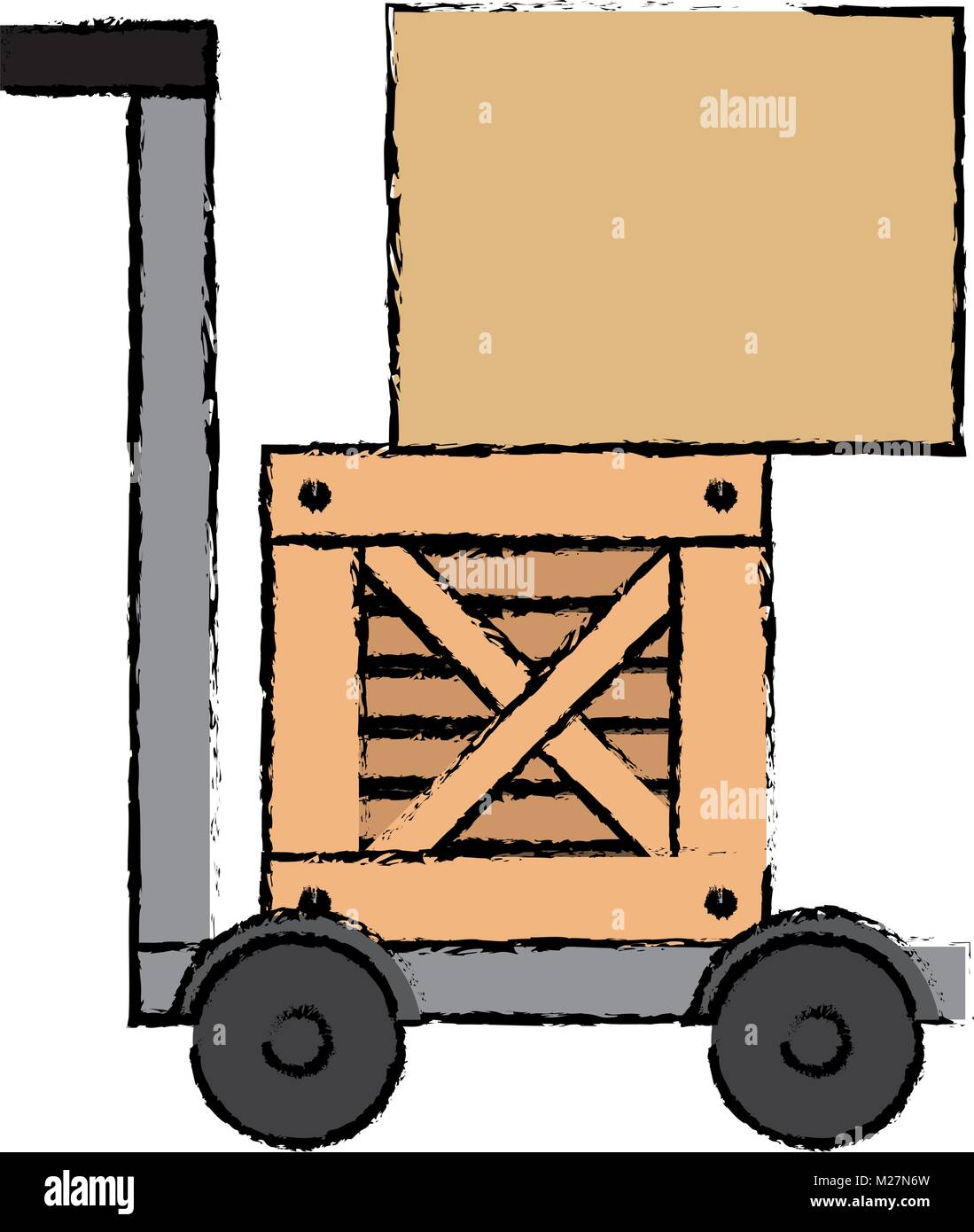 delivery cart handle with boxes Stock Vector Image & Art - Alamy