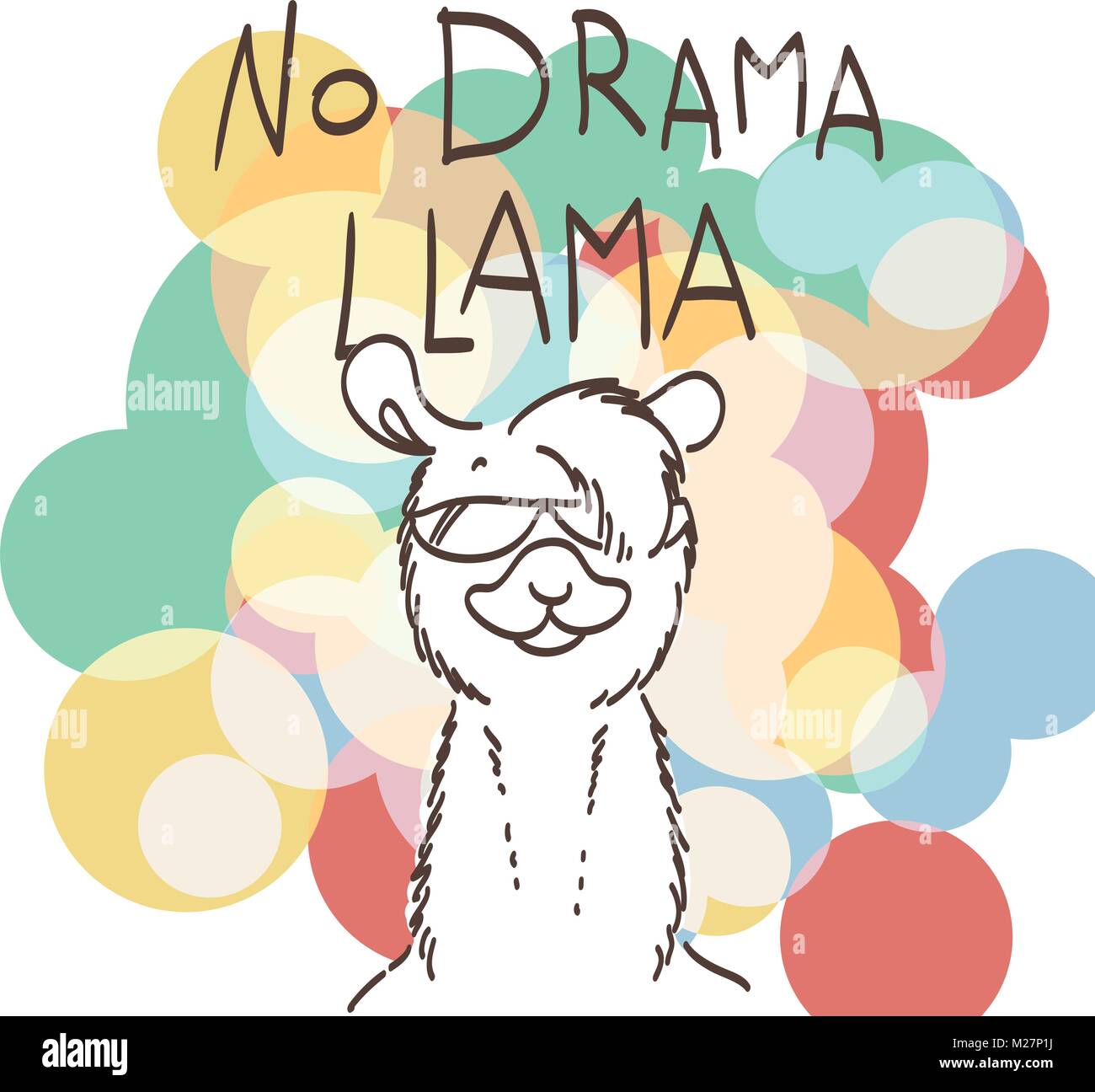 Cute card with cartoon llama. Motivational and inspirational quote ...