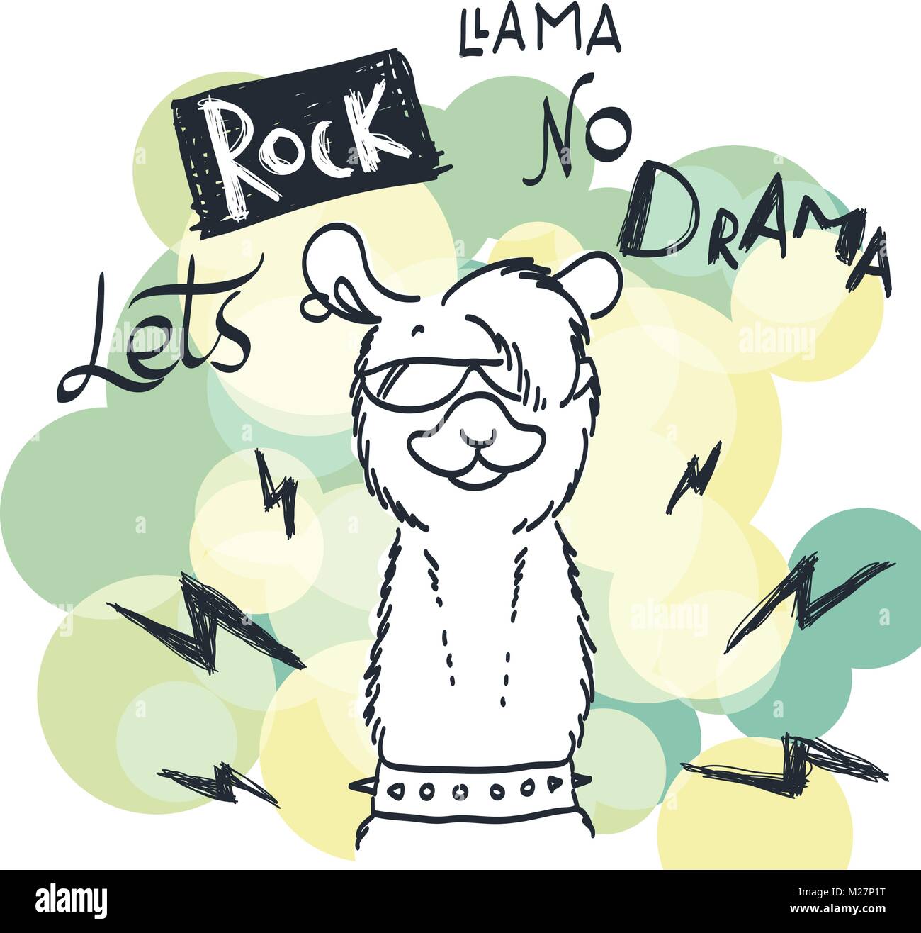 Cute card with cartoon llama. Motivational and inspirational quote ...