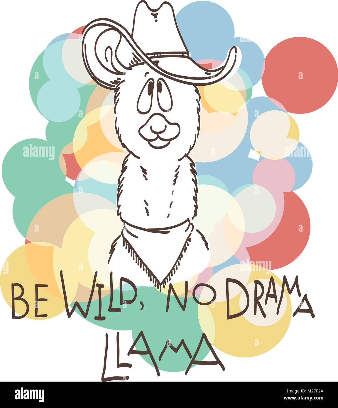 Cute card with cartoon llama. Motivational and inspirational quote ...