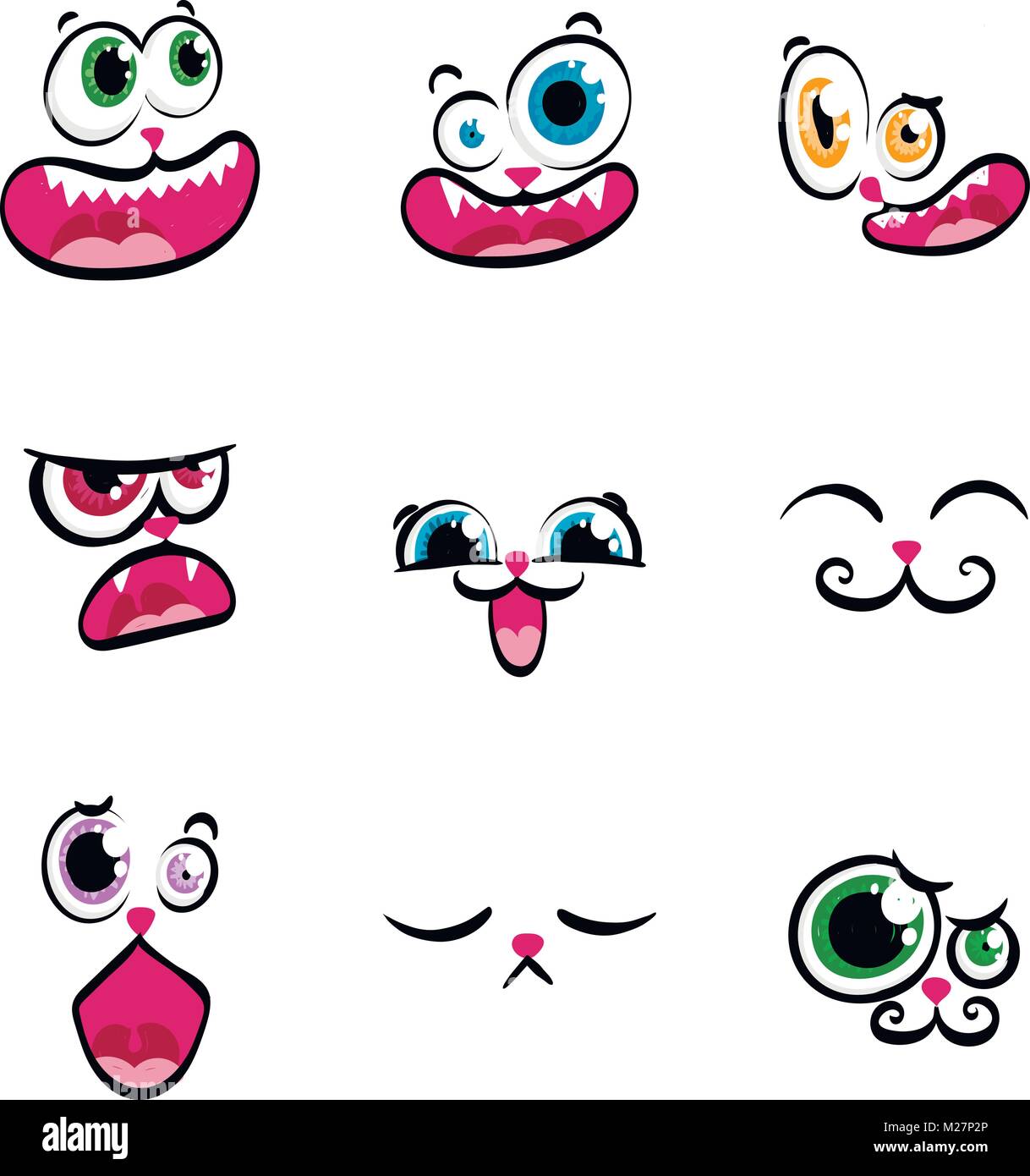 Emoticons set emoji facial feeling hi-res stock photography and images ...