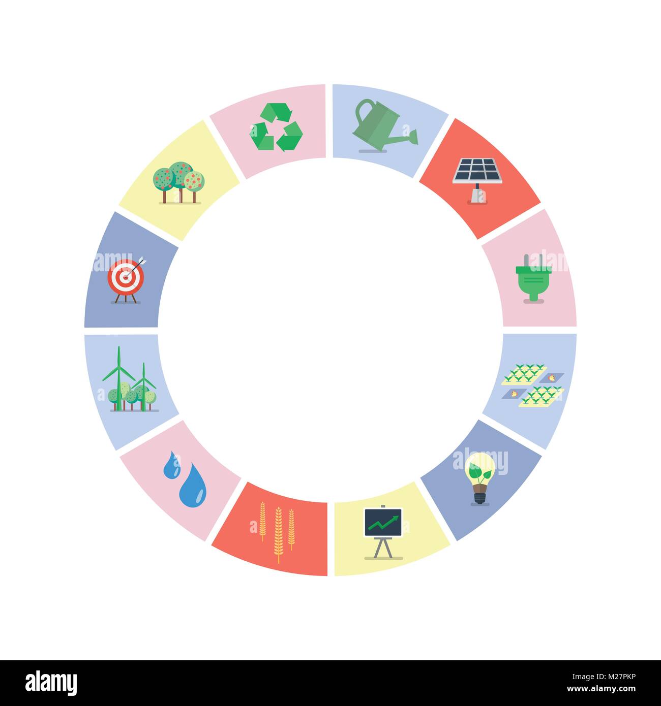 Set of sustainable icons in circle shape. Vector illustration Stock ...