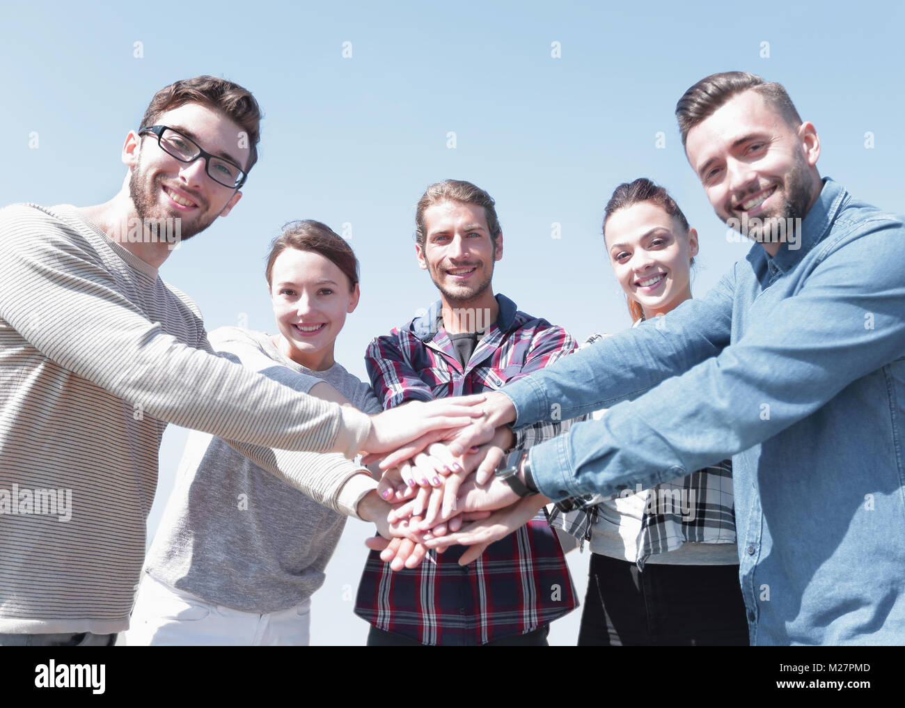concept of teamwork. business people joined hands Stock Photo - Alamy