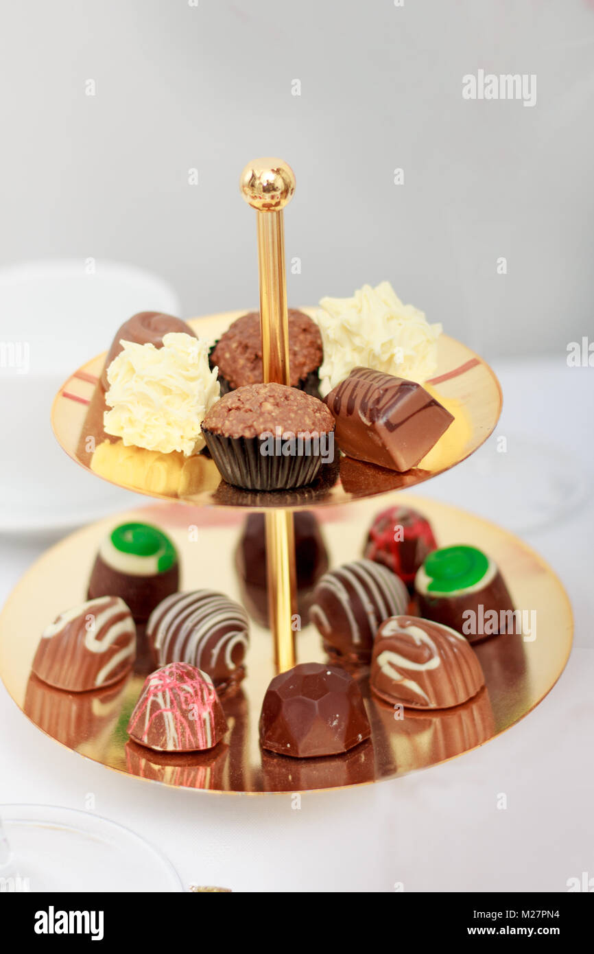Assortment Chocolate Platter Stock Photo - Alamy