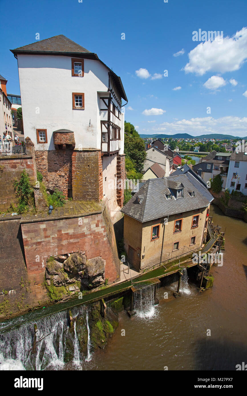Historic water mills and buildings of 17. century at Leukbach stream ...