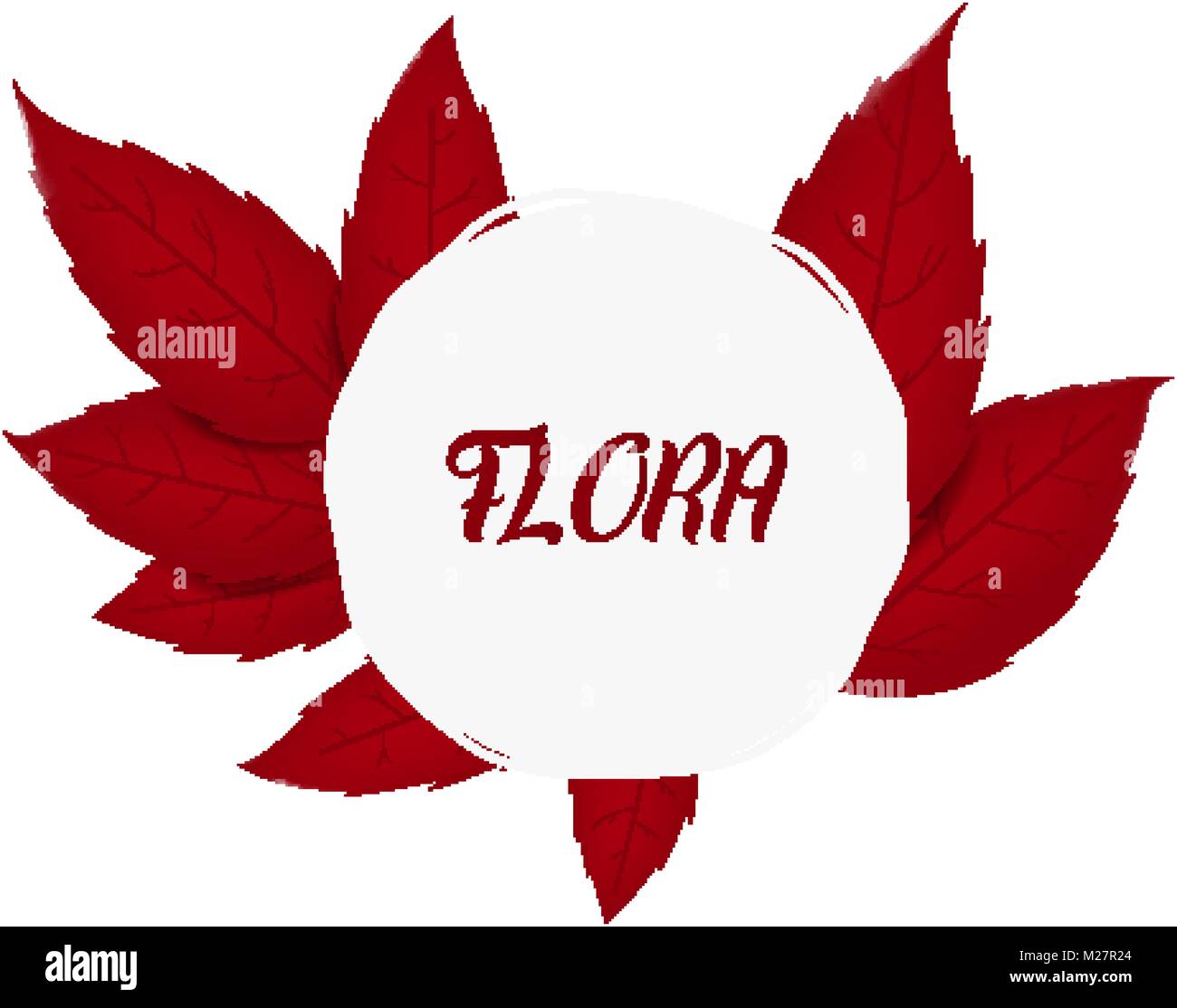 Vector floral background illustration with red leaves Stock Vector ...