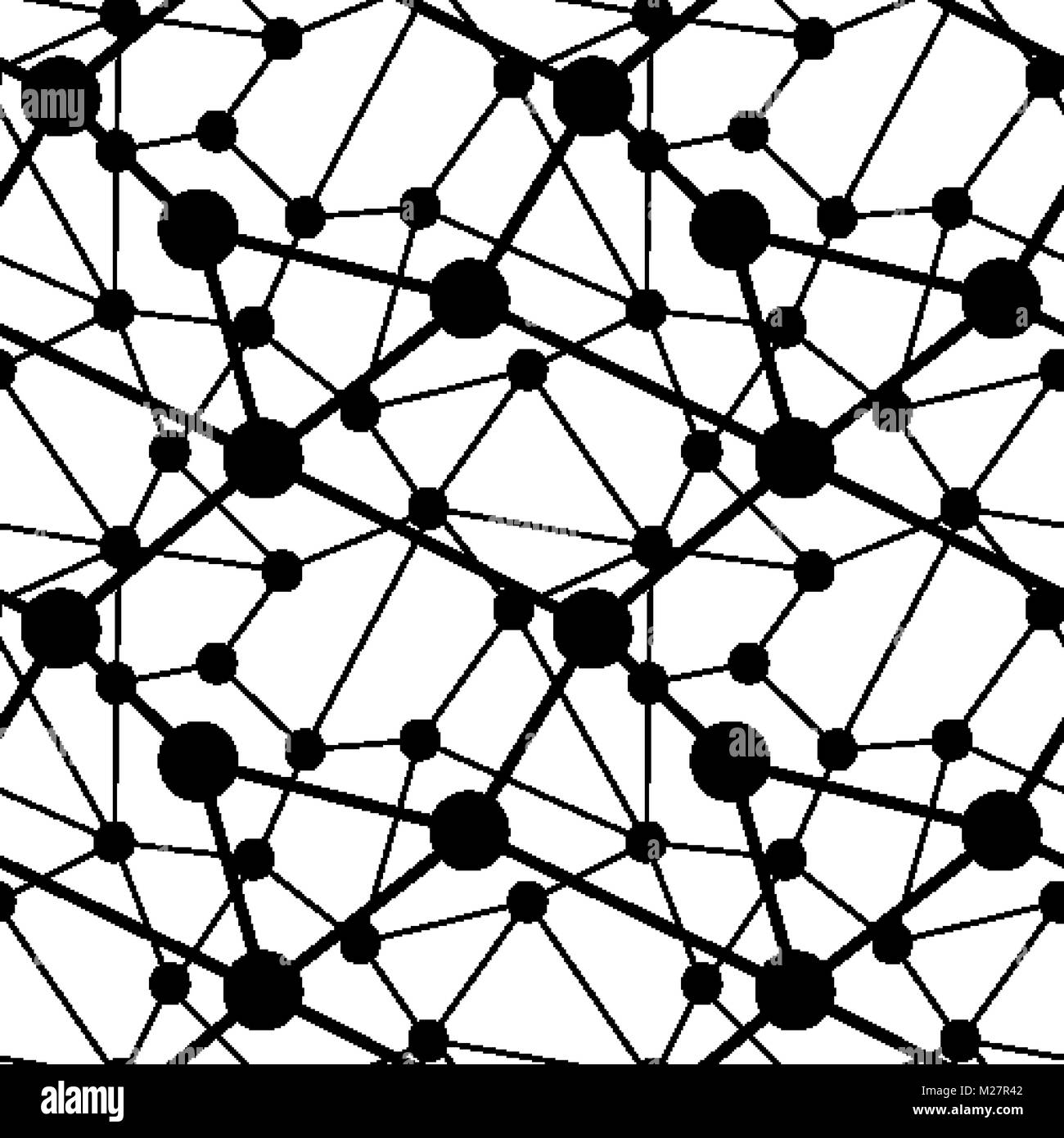 Abstract geometric dotted seamless pattern. Vector black dots and lines ... Abstract geometric dotted seamless pattern. Vector black dots and lines ...