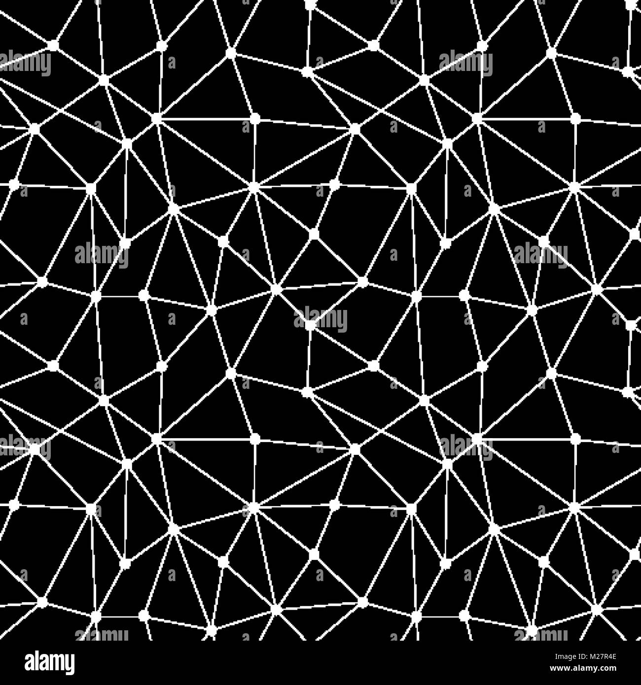 Vector abstract geometric dotted seamless pattern. White dots and lines ...