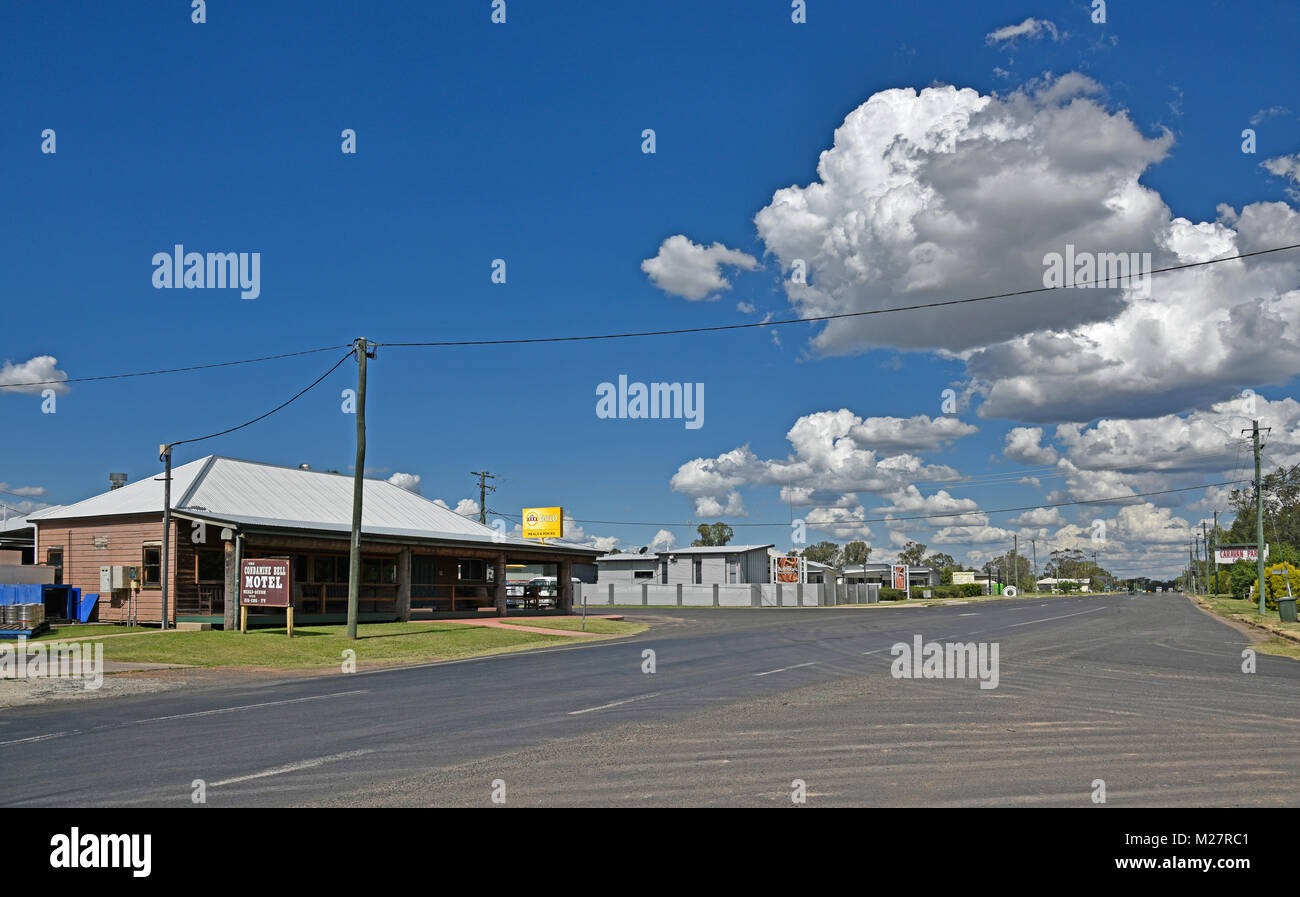 the Condamine Bell Motel Hotel in the main street of Condamine in ...