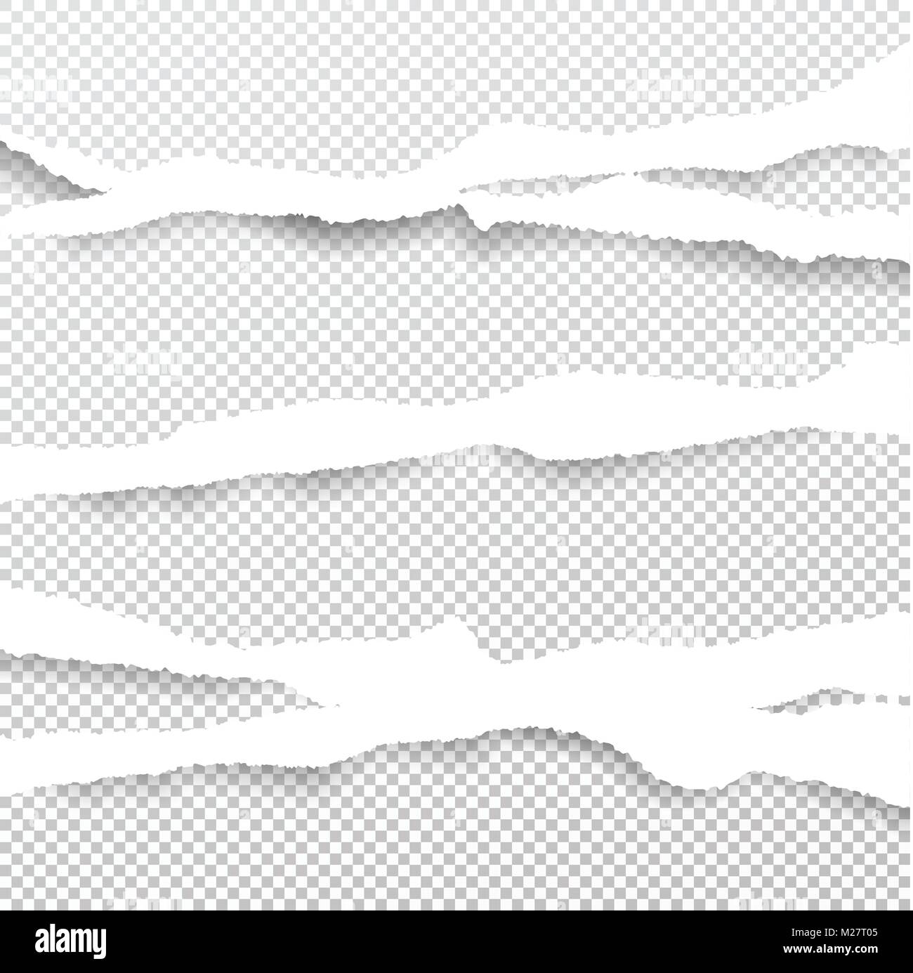 White torn intersection diagonal paper strips for note or message stuck ...