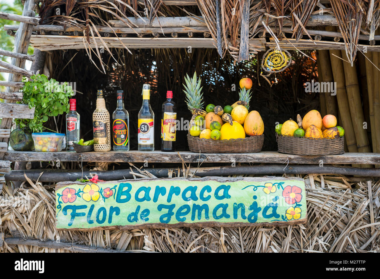 BAHIA, BRAZIL - FEBRUARY 11, 2016: Rustic Brazilian beach shack named ...