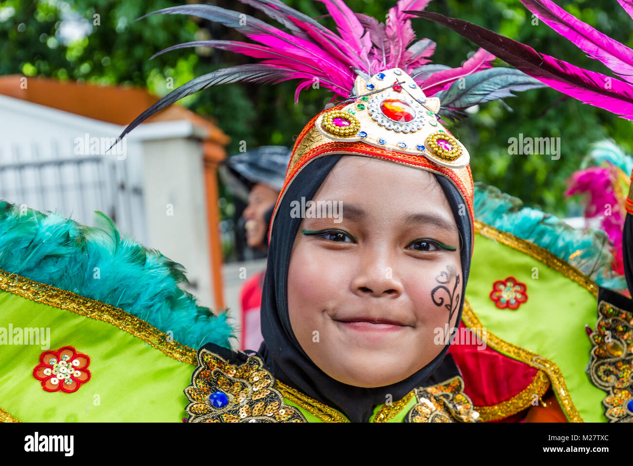 Girls in traditional clothes in Jakarta Indonesia Stock Photo - Alamy