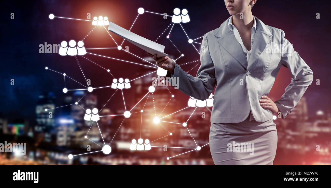 Concept of modern business networking that connect and cooperate Stock ...