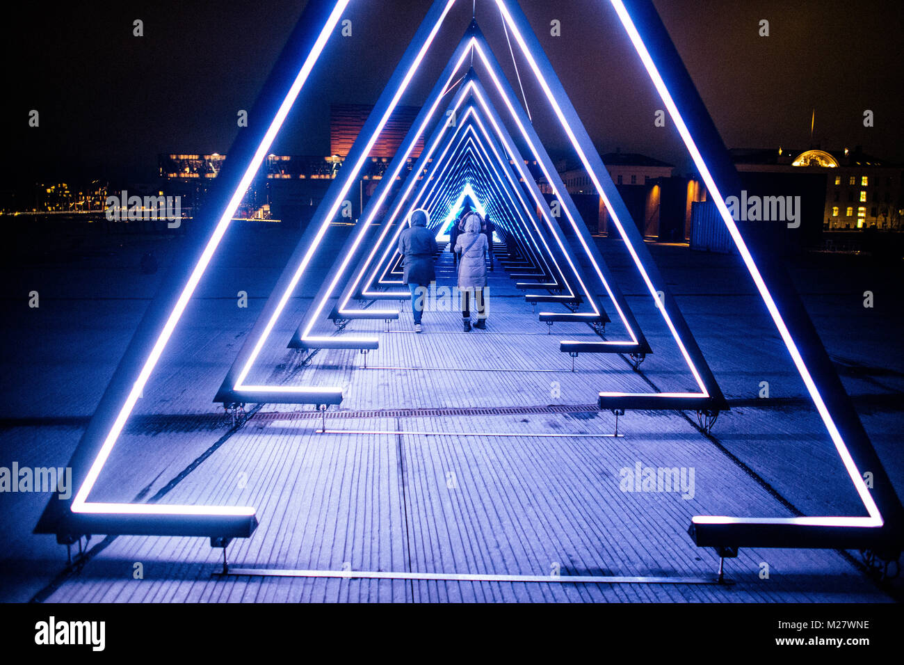 Denmark, Copenhagen - February 4, 2018. The Wave, an interactive sound ...