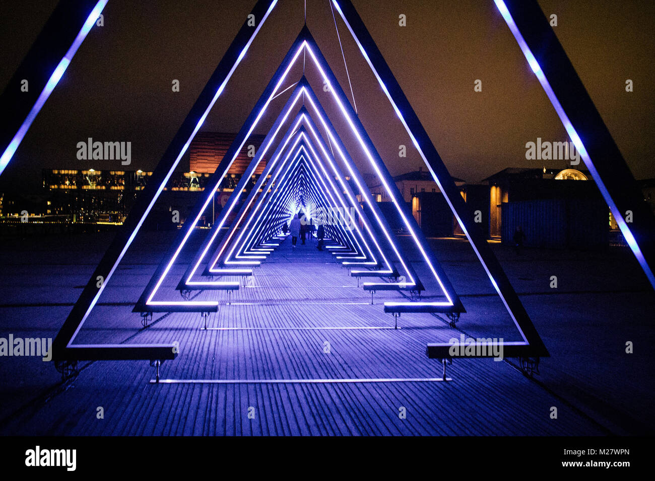 Denmark, Copenhagen - February 4, 2018. The Wave, an interactive sound ...