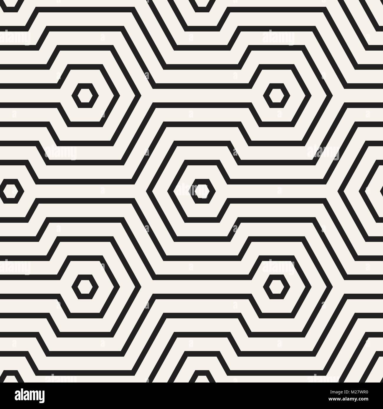 Vector seamless stripes pattern. Modern stylish texture with monochrome ...