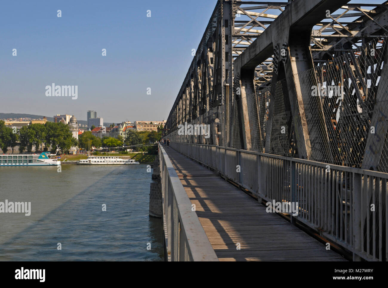Old bridge [Stary most] over Danube river- Bratislava, Slovakia Stock ...