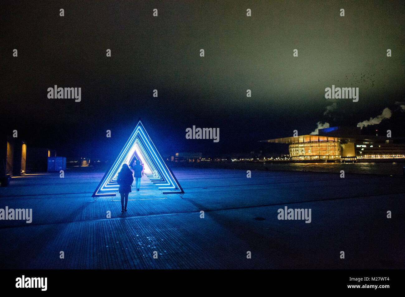 Denmark, Copenhagen - February 4, 2018. The Wave, an interactive sound ...