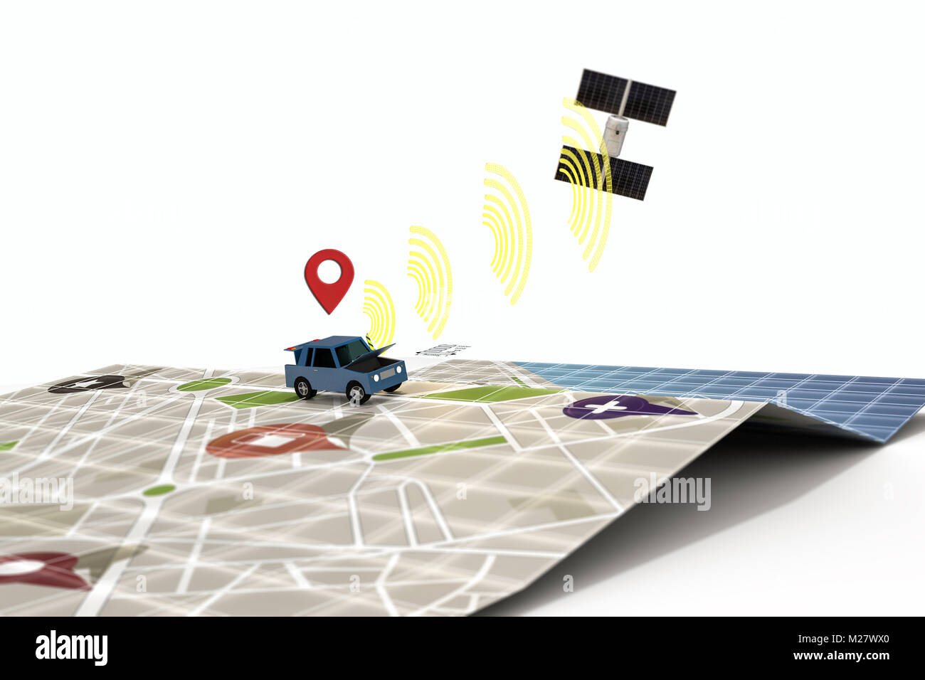 3d illustration of a geolocalization map isolated on white background ...