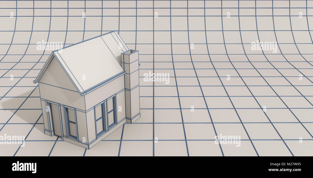 3d illustration of a white simple house model Stock Photo - Alamy