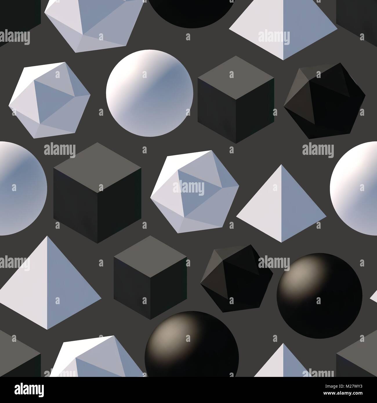 Pattern with 3d shapes Stock Vector Image & Art - Alamy