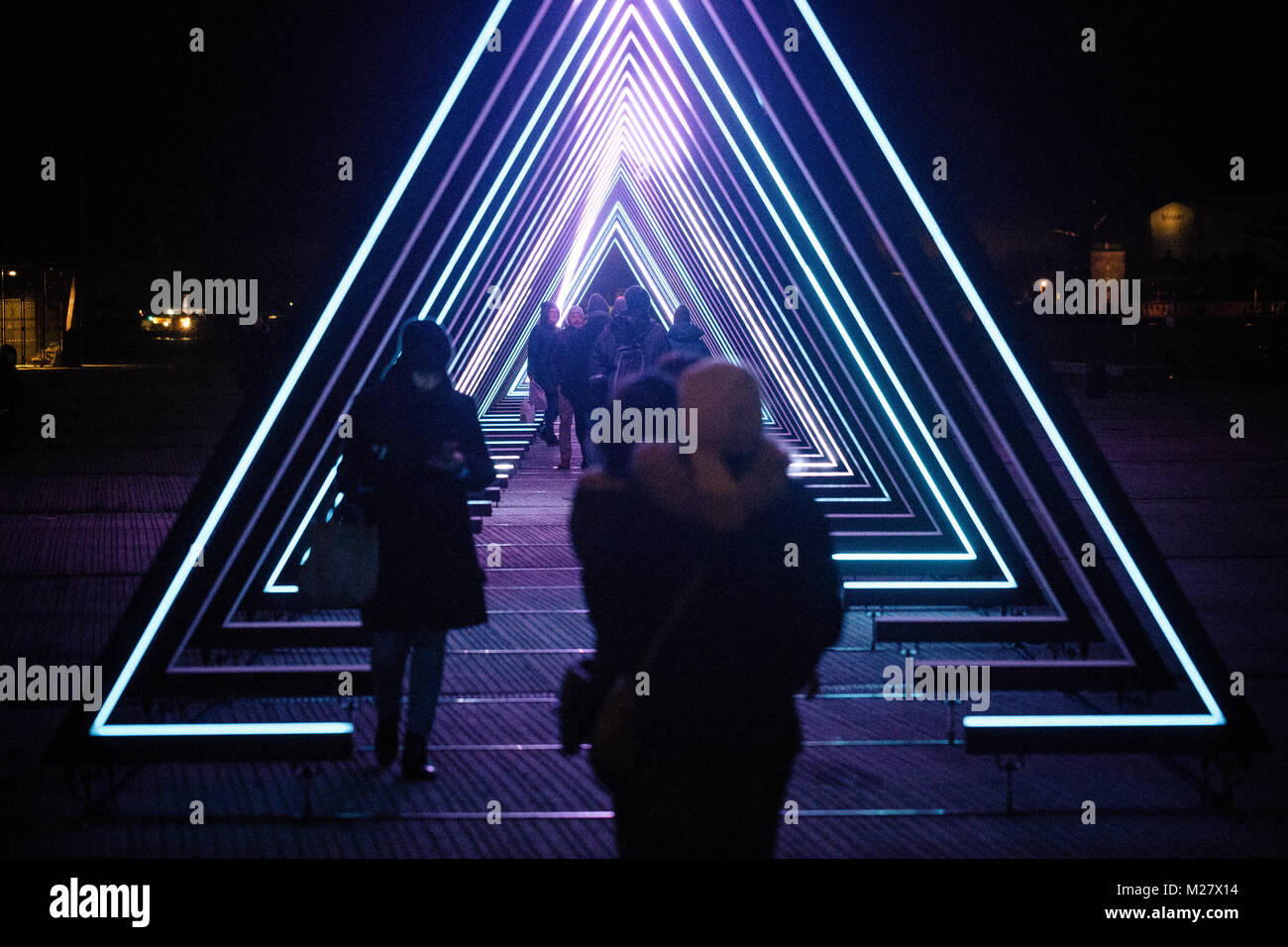 Denmark, Copenhagen - February 4, 2018. The Wave, an interactive sound ...