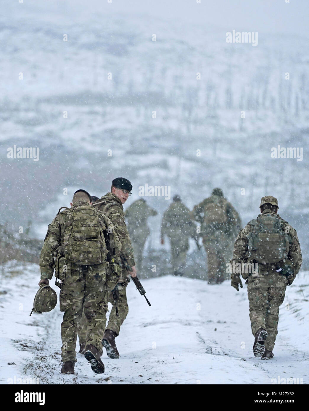 Soldiers go out on exercise near Stainmore on the Durham and Cumbria ...