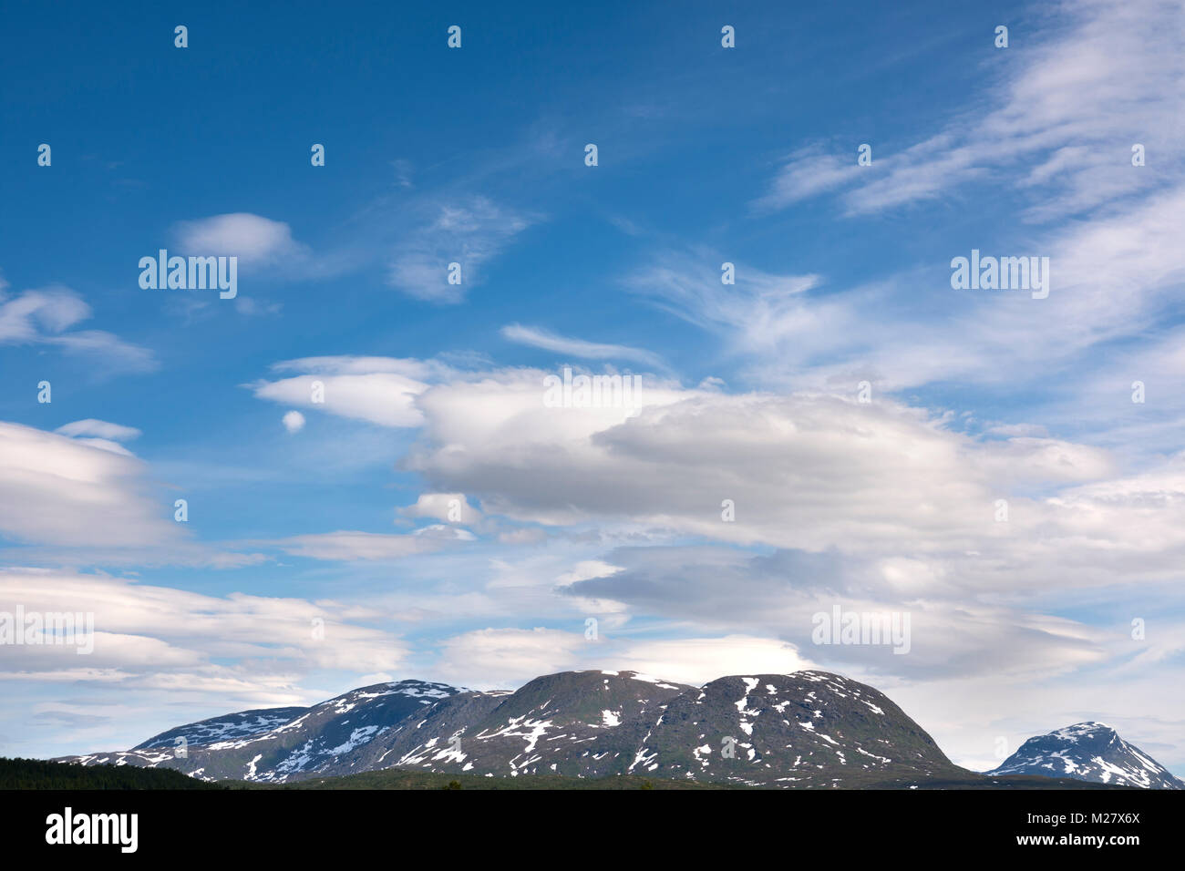 landscape with snowy mountains in Tromso in Norway Stock Photo - Alamy