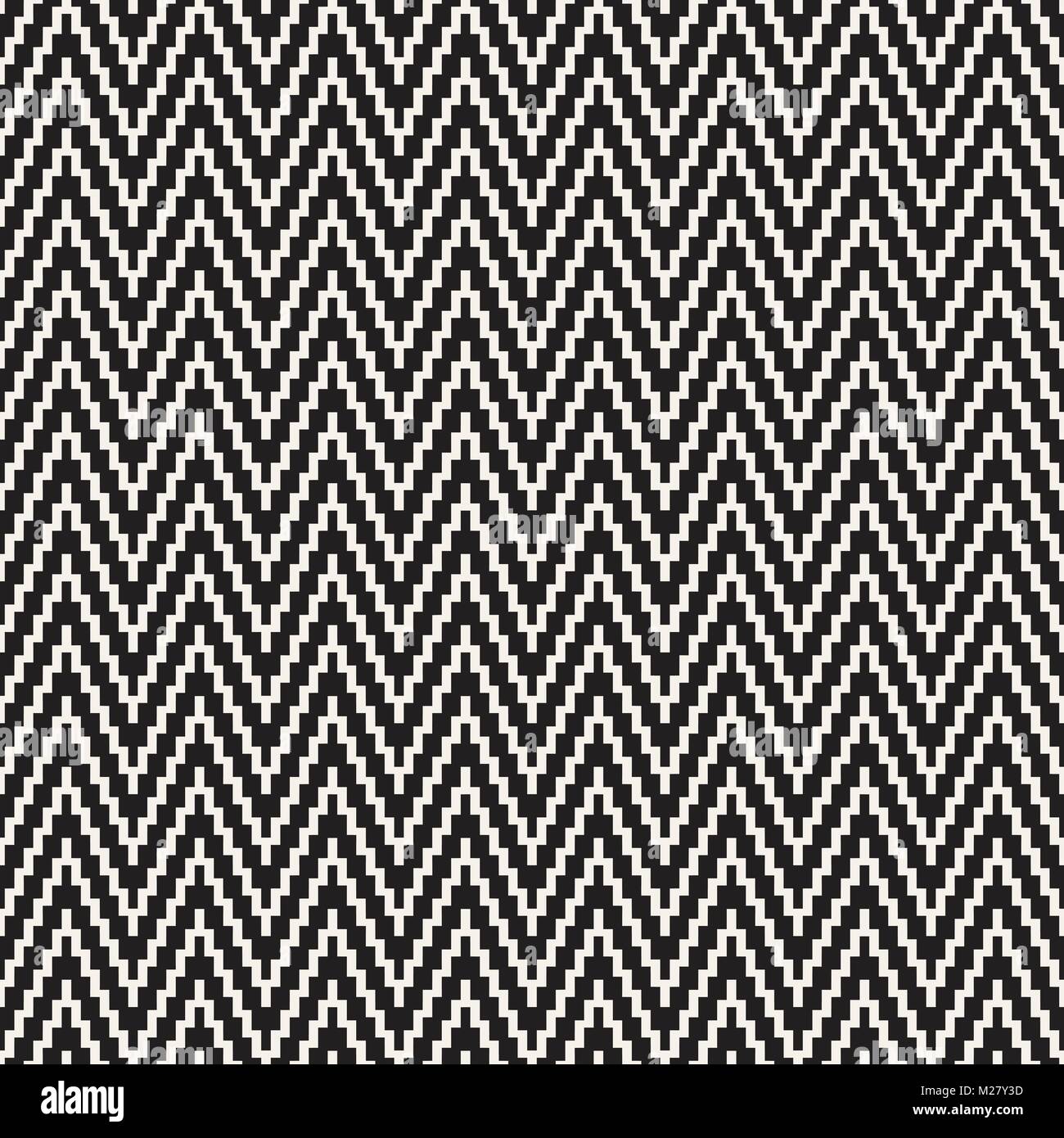 Seamless zig zag geometric pattern. Classic black and white chevron ...
